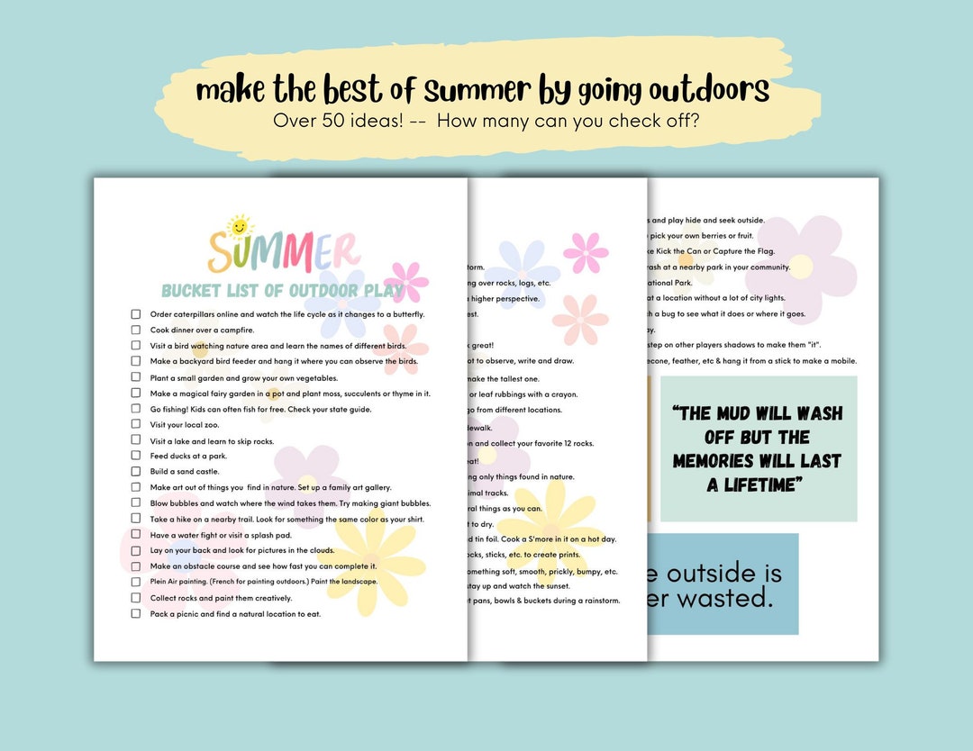 Summer Bucket List for Outdoor Play! Over 50 Fun Things to Do Outside ...