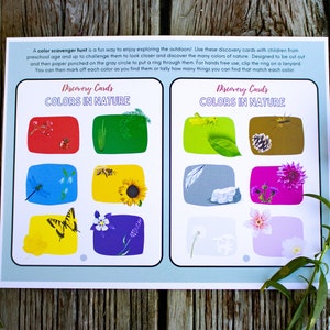 Colors in Nature- Discovery Cards/ Scavenger Hunt, Nature Walk, Kids ...