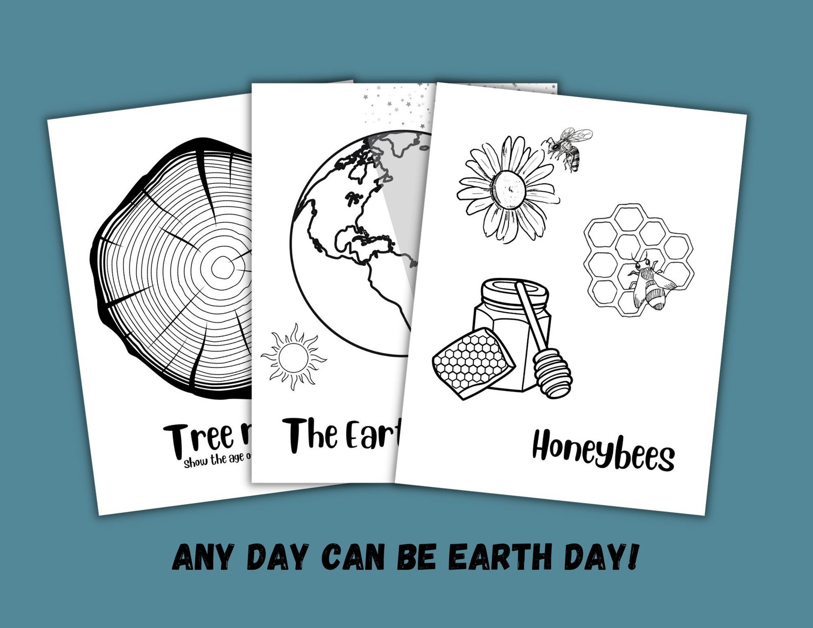 20 Nature Coloring Pages for Kids, Nature Art, Science Education, Earth ...