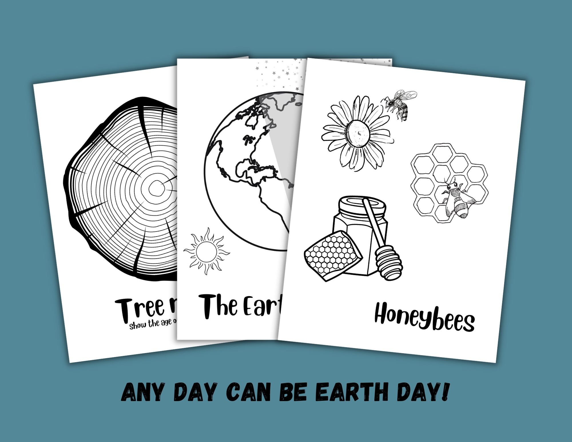 20 Nature Coloring Pages for Kids, Nature Art, Science Education, Earth ...