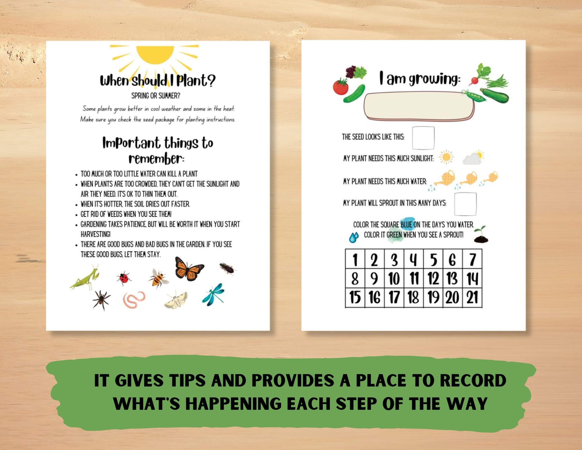 Kids Gardening Journal; an Outdoor Summer PRINTABLE Activity That is ...