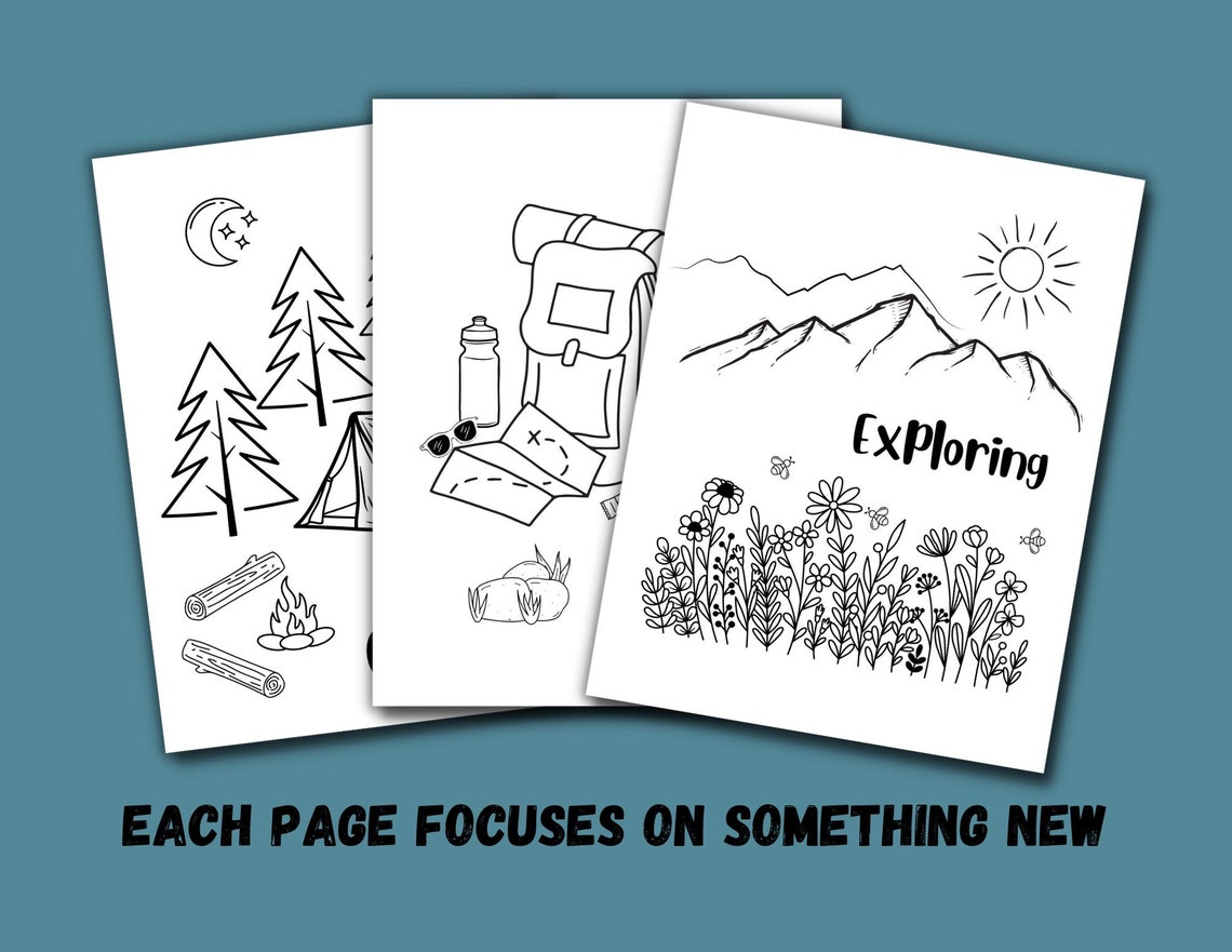 20 Nature Coloring Pages for Kids, Nature Art, Science Education, Earth ...