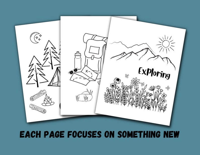 20 Nature Coloring Pages for Kids, Nature Art, Science Education, Earth ...