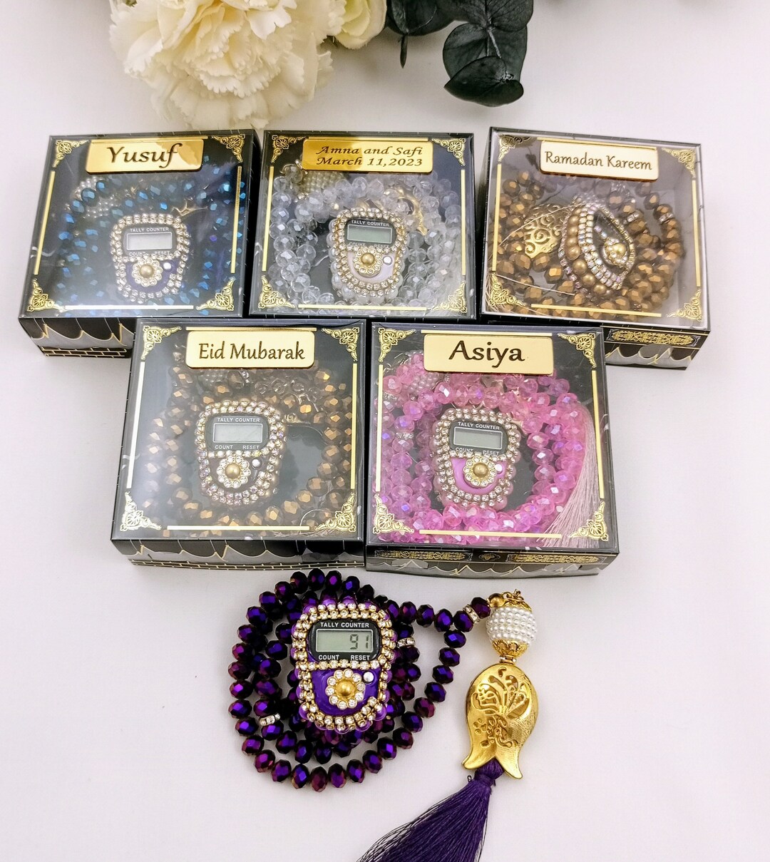 Prayer Beads Crystal Tasbeeh Masbaha Favors | Wedding Favors | Islamic ...