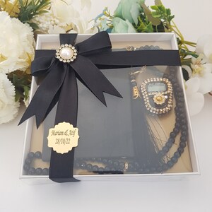 Personalized Prayer Velvet Quran Pearl Prayer Beads Islamic Gift Set ...