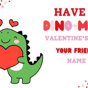 Have a Dino-mite Valentine's Tag Template, Editable Download, Instant ...