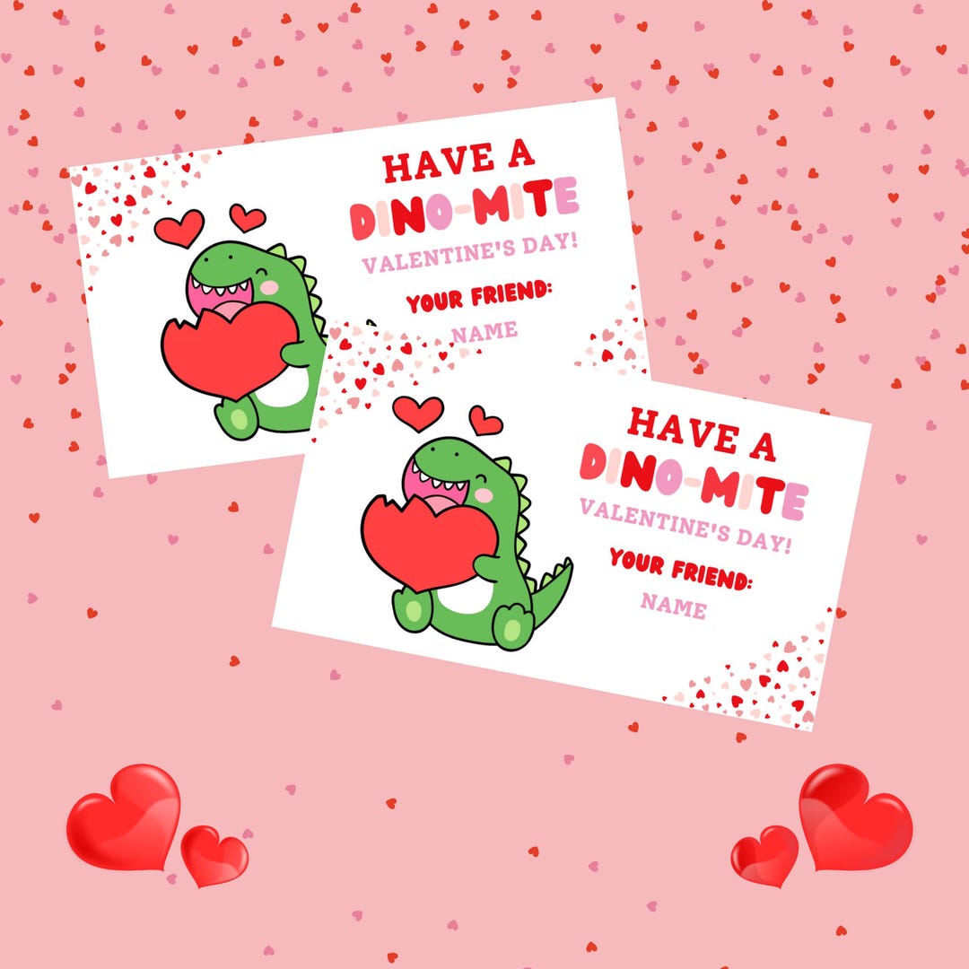 Plantilla de etiqueta de San Valentín de Have a Dino-Mite, descarga ...
