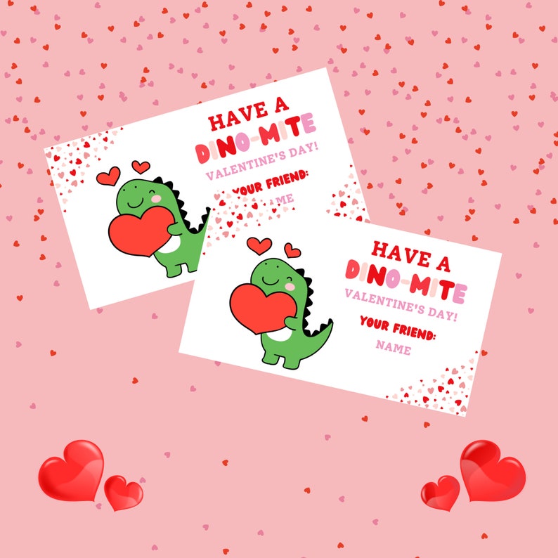 Have a Dino-mite Valentine's Tag Template, Editable Download, Instant ...