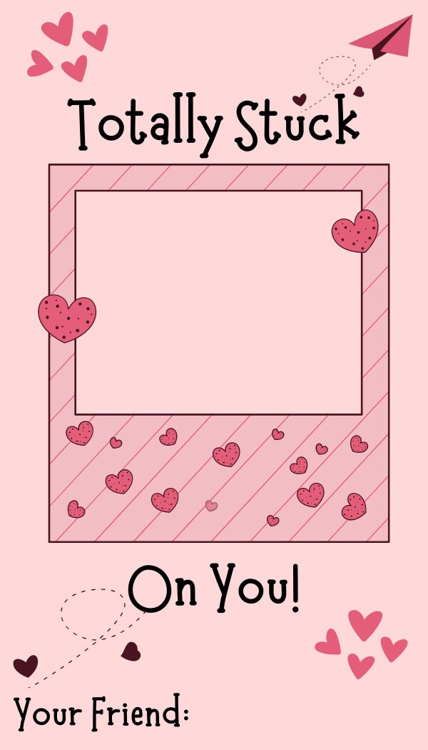 Totally Stuck on You Valentine's Card Template, Editable Download ...