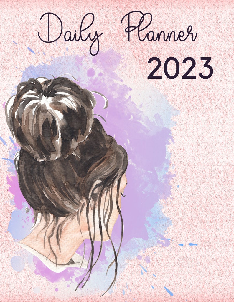 Digital Planner Cover, Girl Portrait Watercolor Cover, Instant Download ...