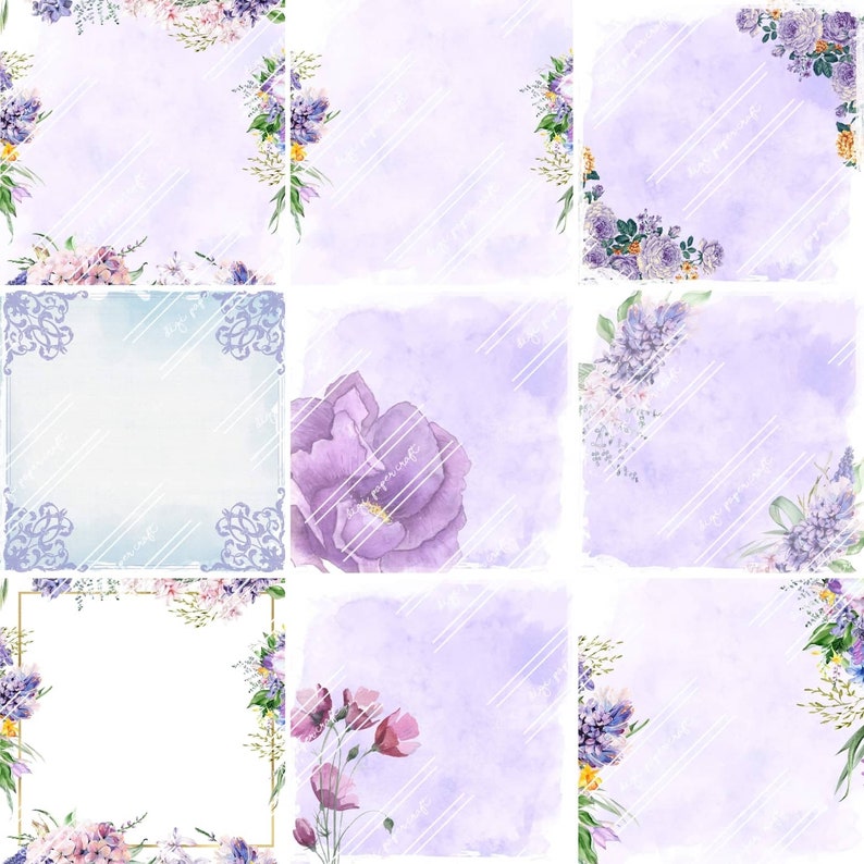 Purple in Love Vol2. Digital Paper for Card Makers and Scrapbooking ...