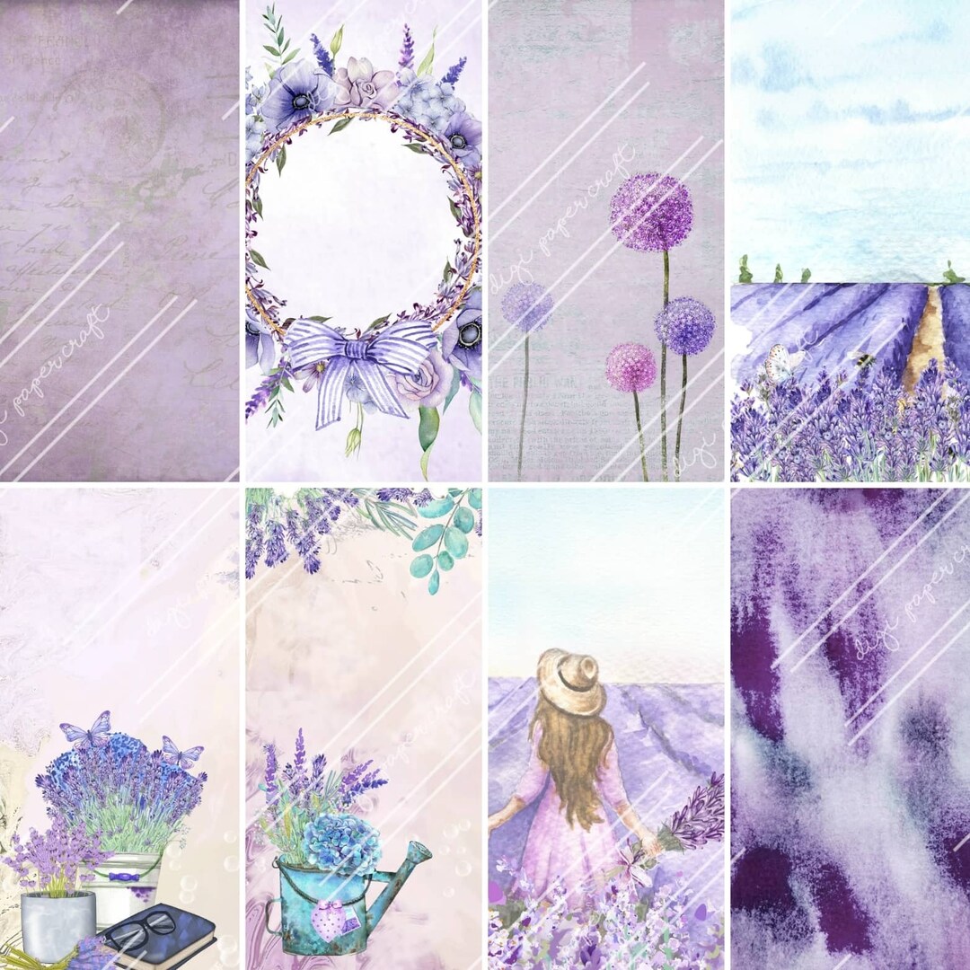 Purple Lavender Life. Digital Paper With Lavender, Femine, Purple ...