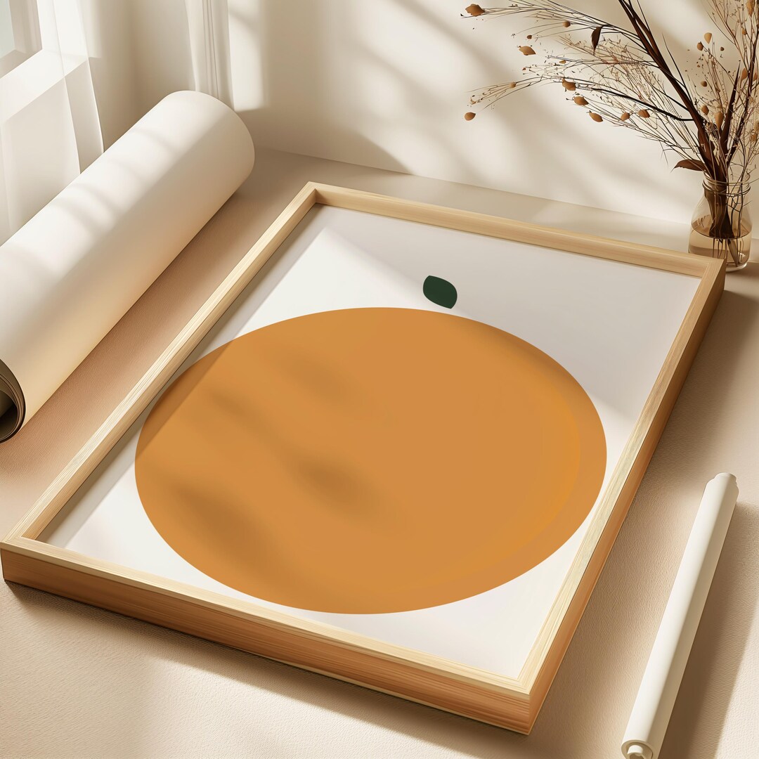 Naranja n.° 3, Arte naranja, Póster naranja, Decoración de pared de ...