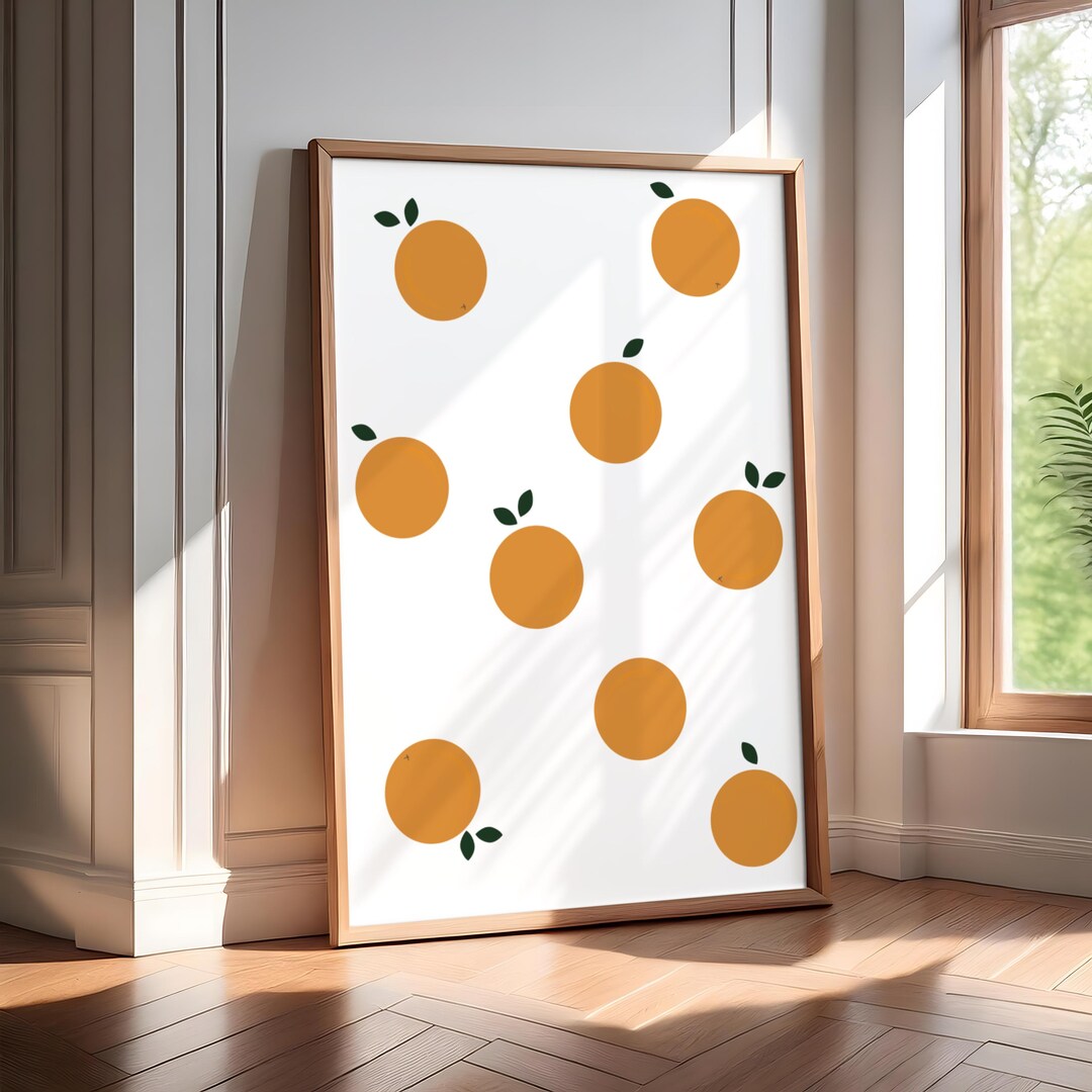 Orange No. 1, Orange Art, Orange Poster, Simple Fruit Wall Decor, Print ...