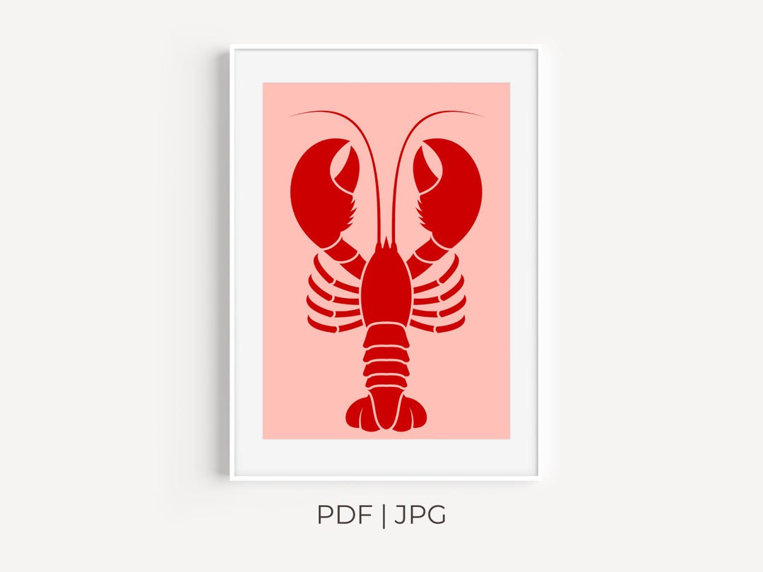 Hummer, Food Kids Illustration Art, Poster Print Digital Handmade ...