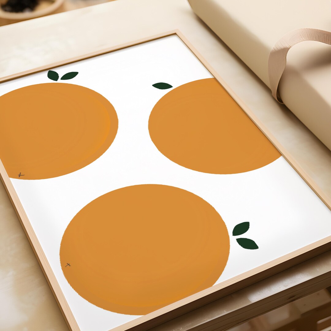 Orange No. 5, Orange Art, Orange Poster, Simple Fruit Wall Decor, Print ...