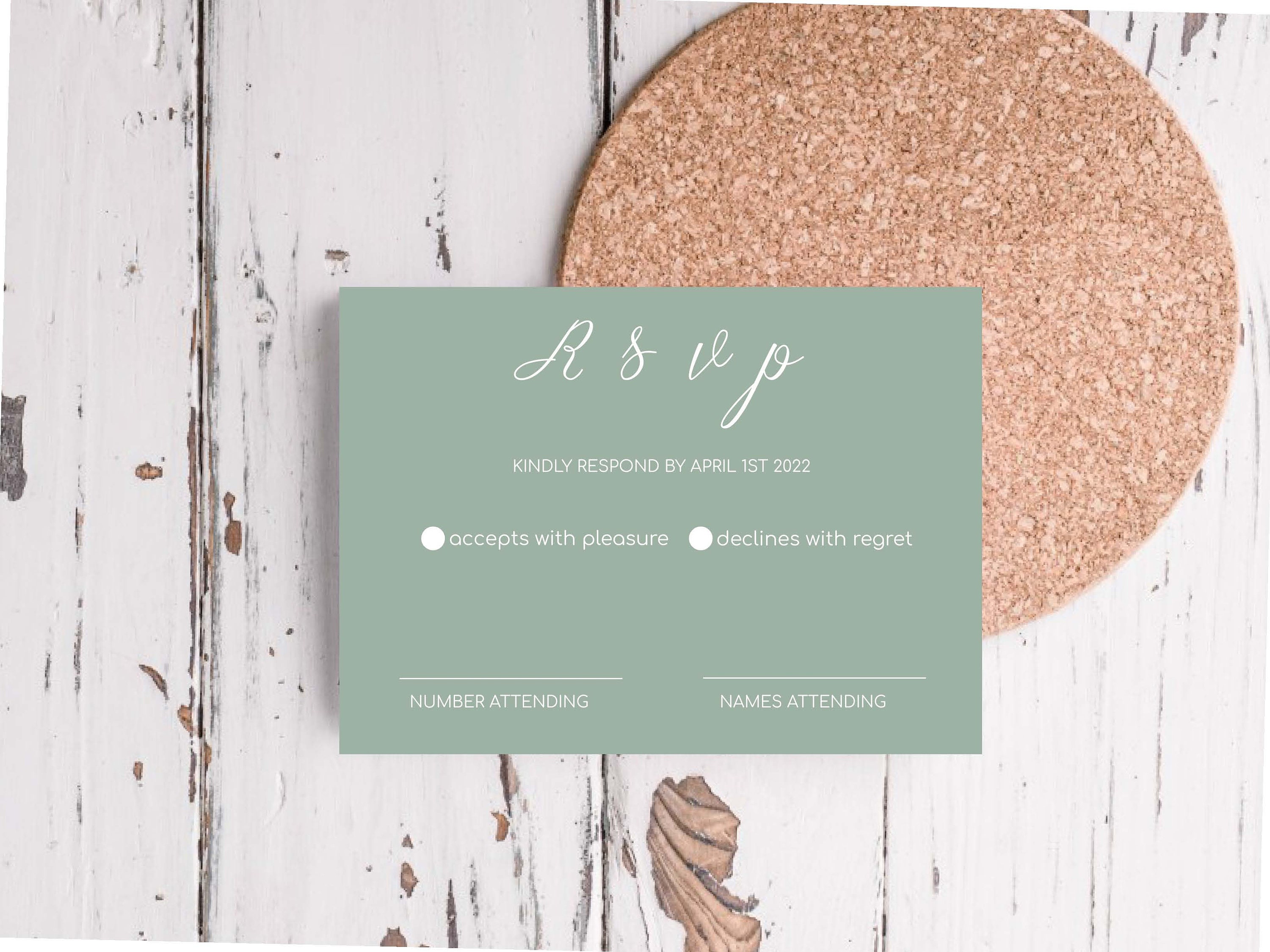 Addie Natural Modern Wedding Invitation, Custom Invitation Suite ...