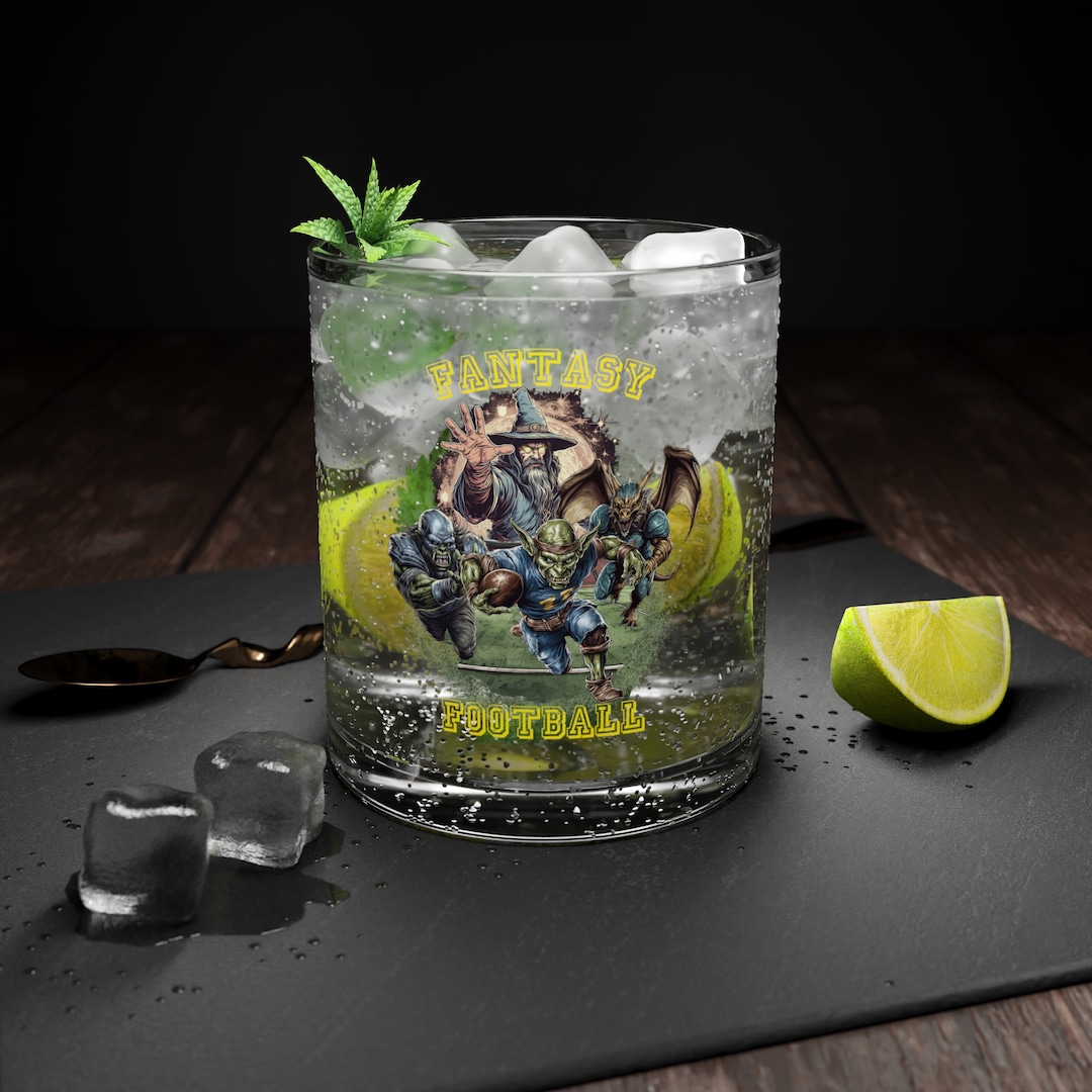 Real Fantasy Football Wizard Whiskey Bar Glass, Dnd Style Fantasy ...