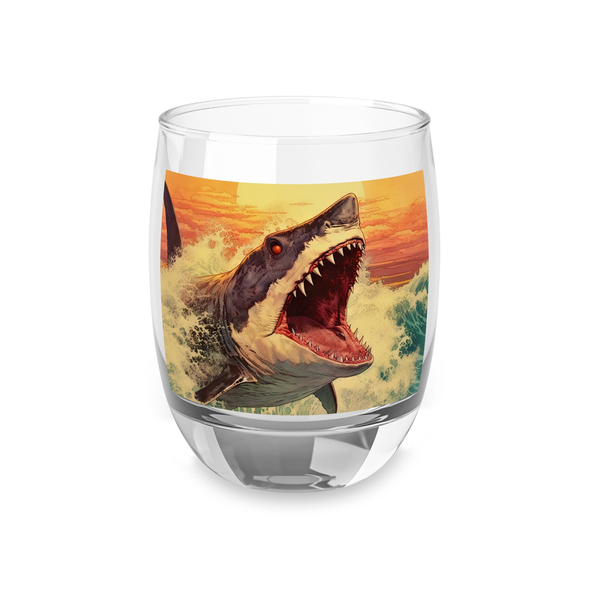 Colorful Biting Shark Whiskey Glass - Etsy