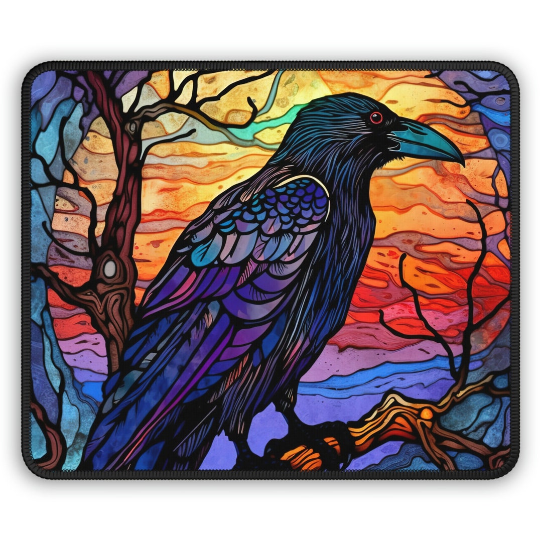 Colorful Raven in a Tree Gaming Mouse Pad - Etsy