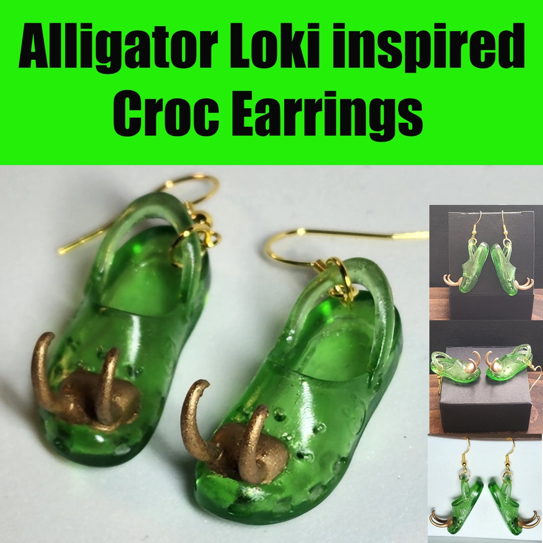 Alligator Loki Inspired Croc Shoe Earrings - Etsy