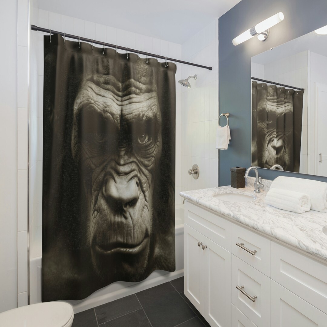 Dramatically Stunning Monkey Face Shower Curtain - Etsy