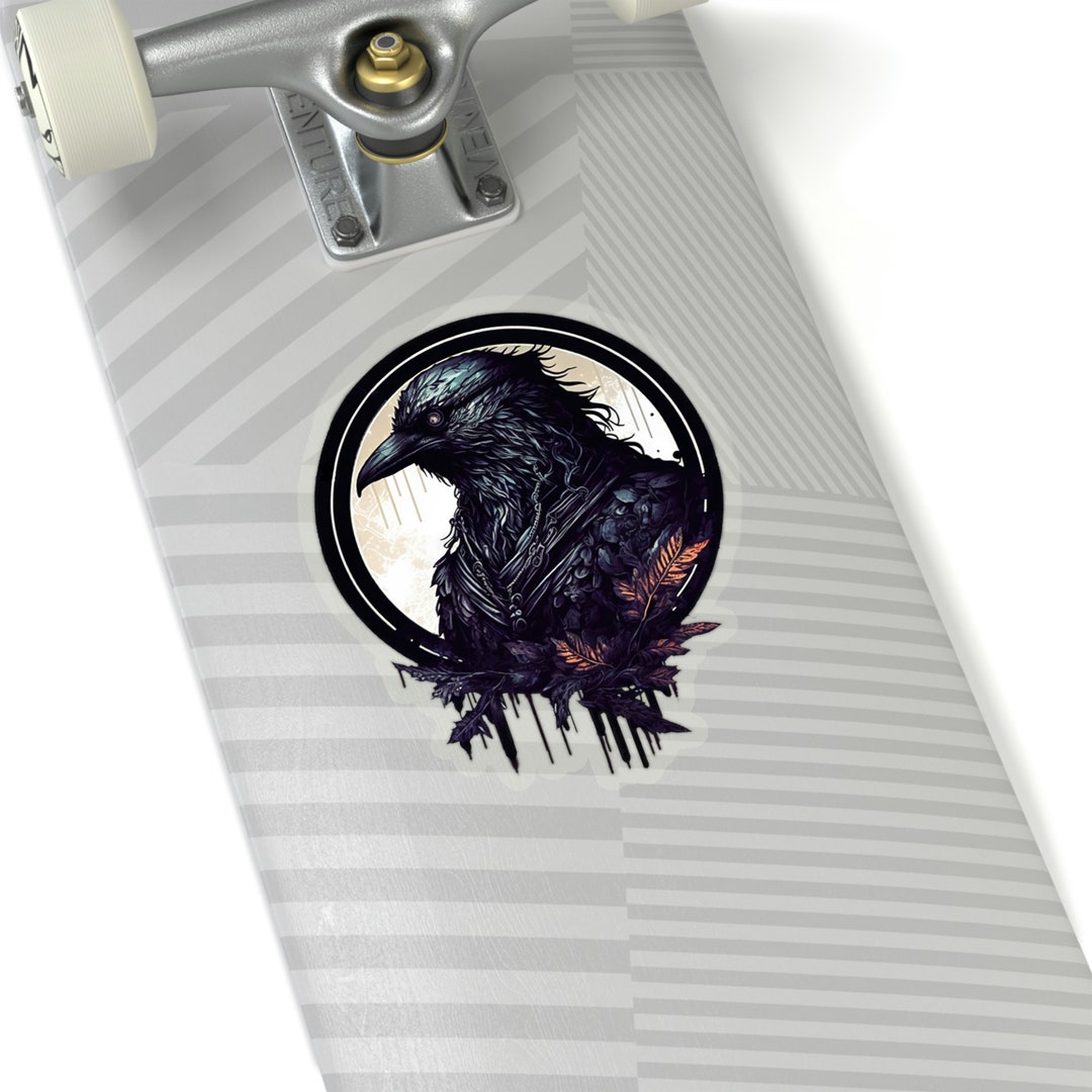 Gothic Raven Kiss-cut Sticker - Etsy