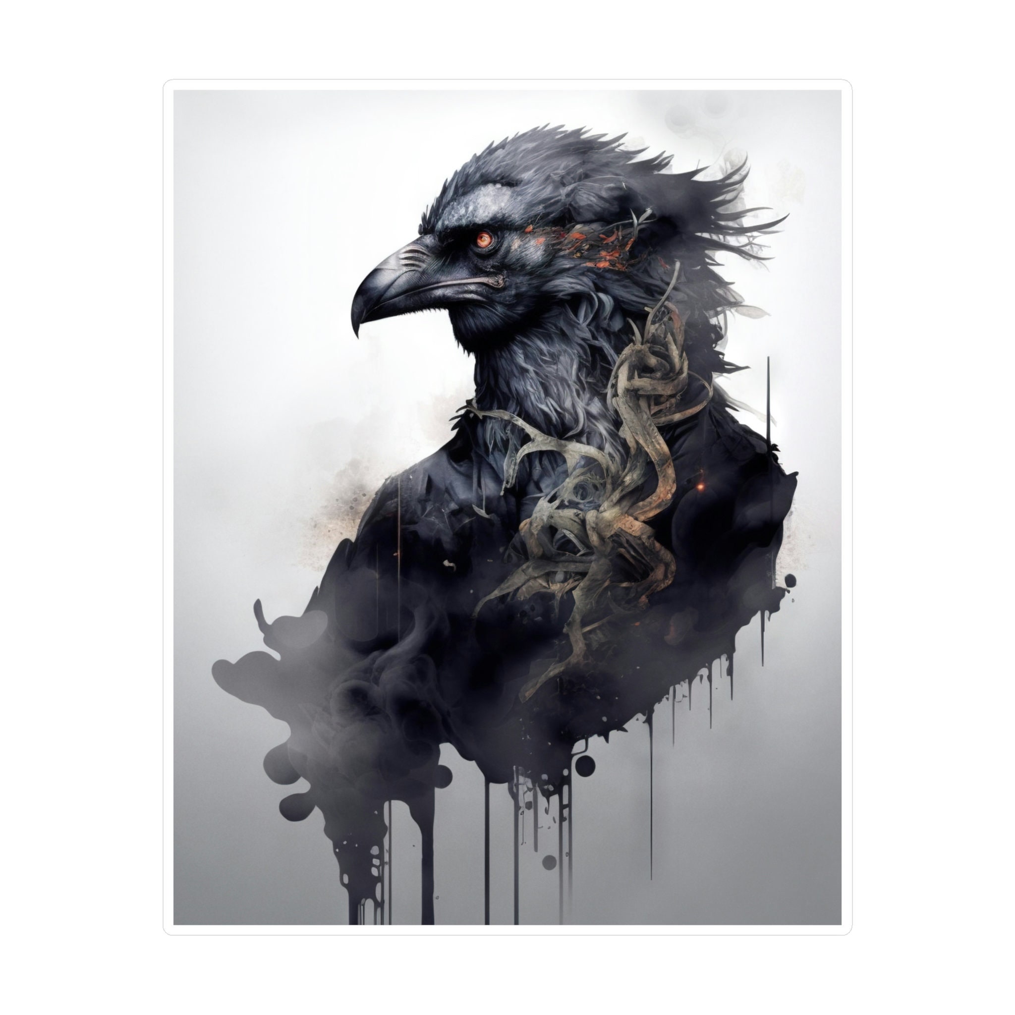 Raven Vinyl Decal - Etsy