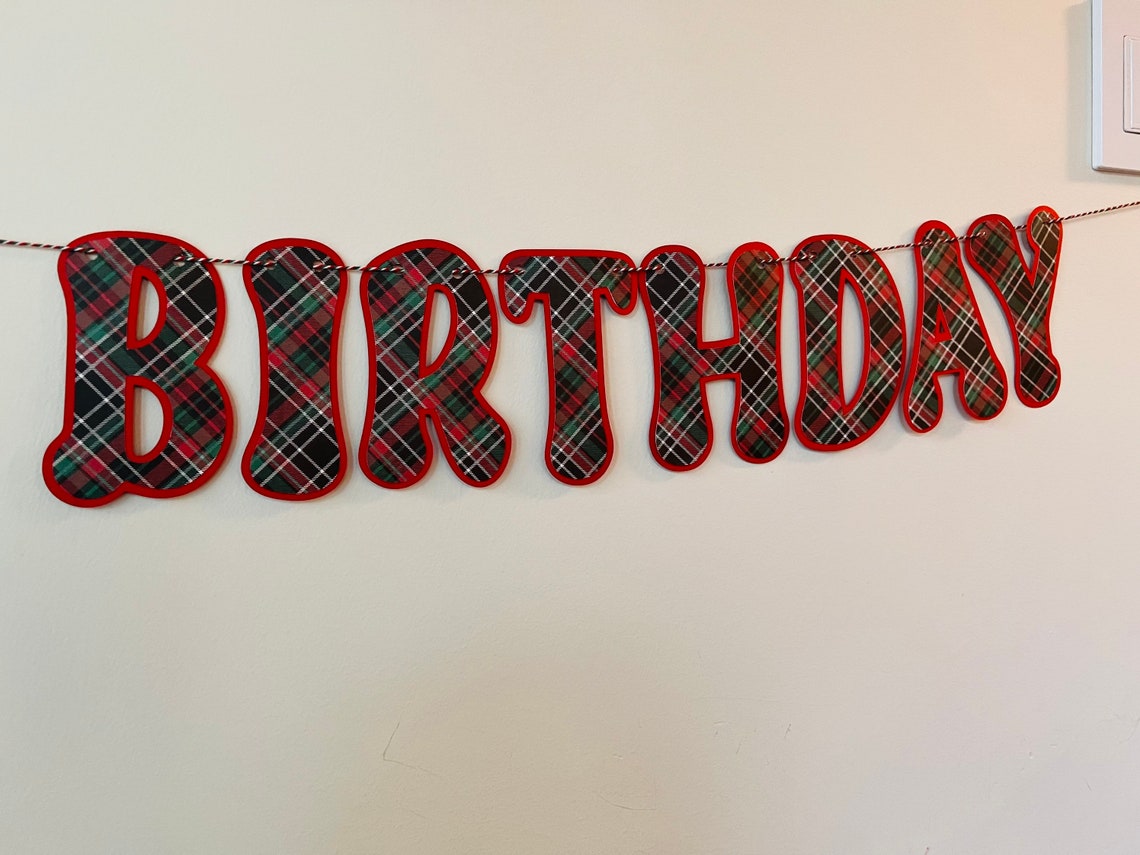 Merry Birthday Banner Christmas Birthday Banner December - Etsy