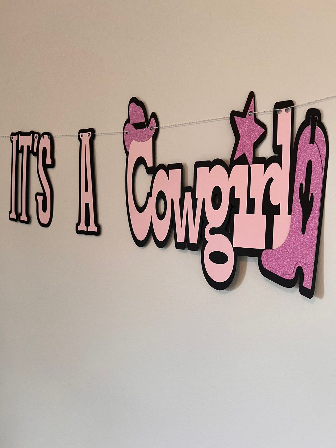 It’s A Cowgirl Banner | Cowgirl Garland | Girl Baby Shower Banner ...