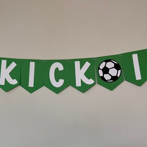 Let’s Kick It Soccer Banner | Soccer Birthday Party | Soccer Baby ...
