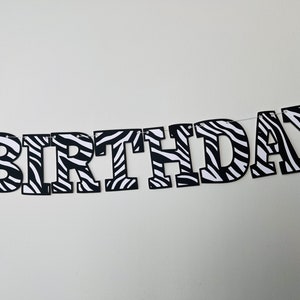 Zebra Happy Birthday Banner | Wild One Garland | Wild Thing Birthday ...