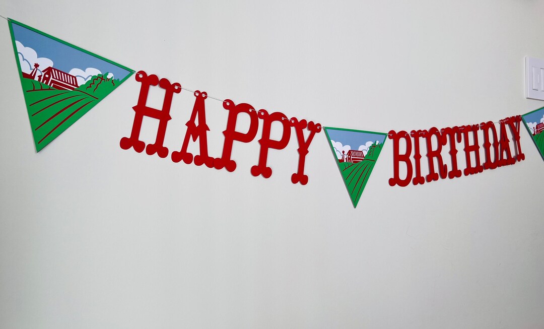 Farm Happy Birthday Banner | Barn Birthday Decor | Down on the Farm ...
