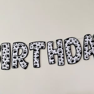 Paw Print Happy Birthday Banner | Dog Print | Dog Party Decor | Let’s ...