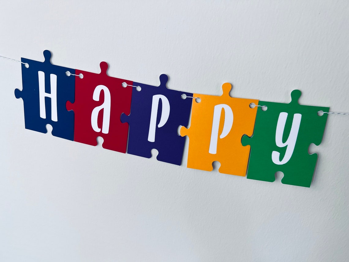 Puzzle Happy Birthday Banner Board Game Banner Game Theme - Etsy