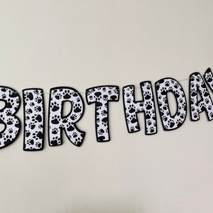 Paw Print Happy Birthday Banner | Dog Print | Dog Party Decor | Let’s ...