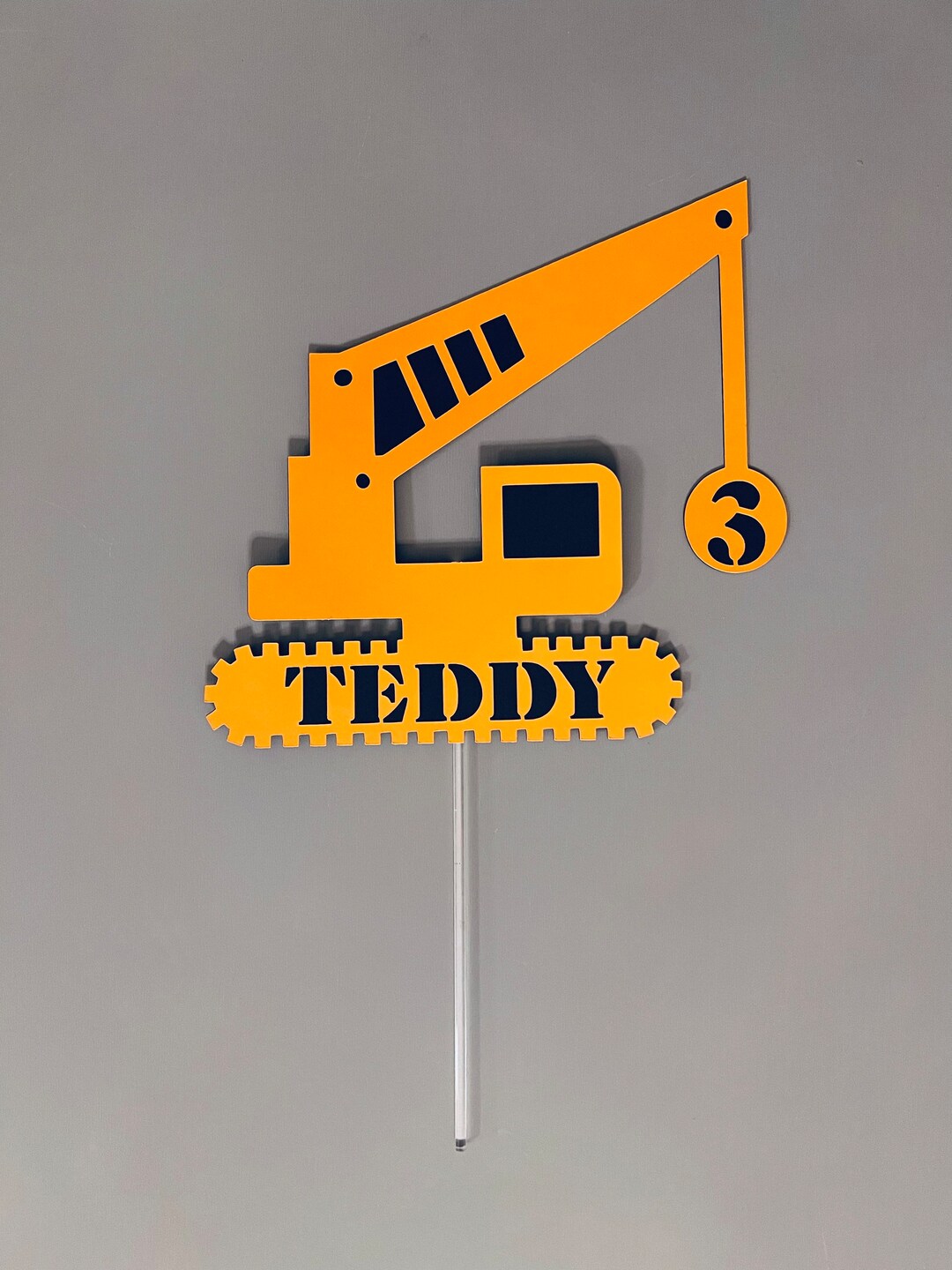 Construction Truck Cake Topper | Wrecking Ball | Crane | Construction ...
