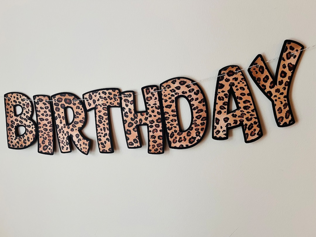 Cheetah Happy Birthday Banner | Two Wild | Jungle Theme | Zoo Birthday ...