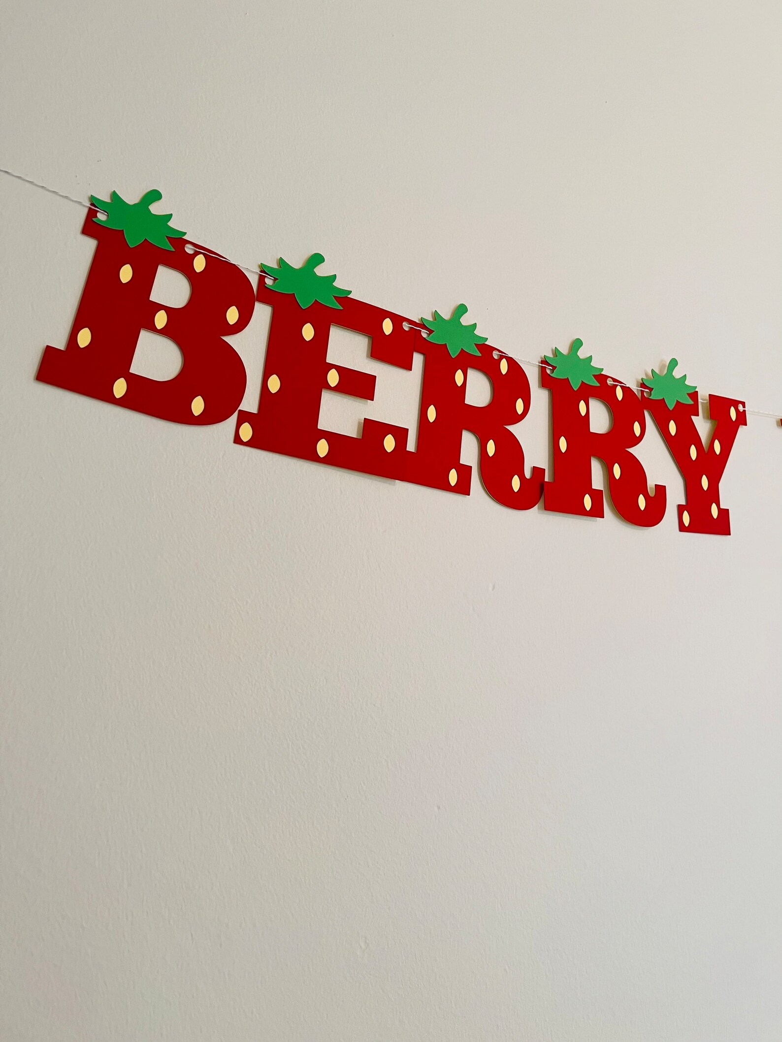 Berry 1st Birthday Banner Strawberry Birthday Berry Sweet Sweet One ...