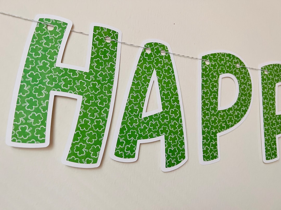 Shamrock Happy Birthday Banner | Lucky Birthday | Lucky One | St ...