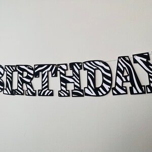 Zebra Happy Birthday Banner | Wild One Garland | Wild Thing Birthday ...