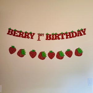 Strawberry Banner | Berry Sweet | Berry 1st Birthday | Sweet One ...