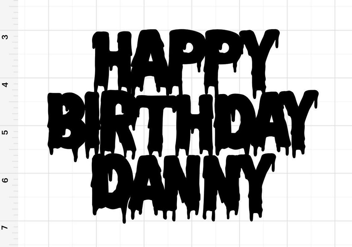 Halloween Birthday Cake Topper Drippy Happy Birthday Cake - Etsy