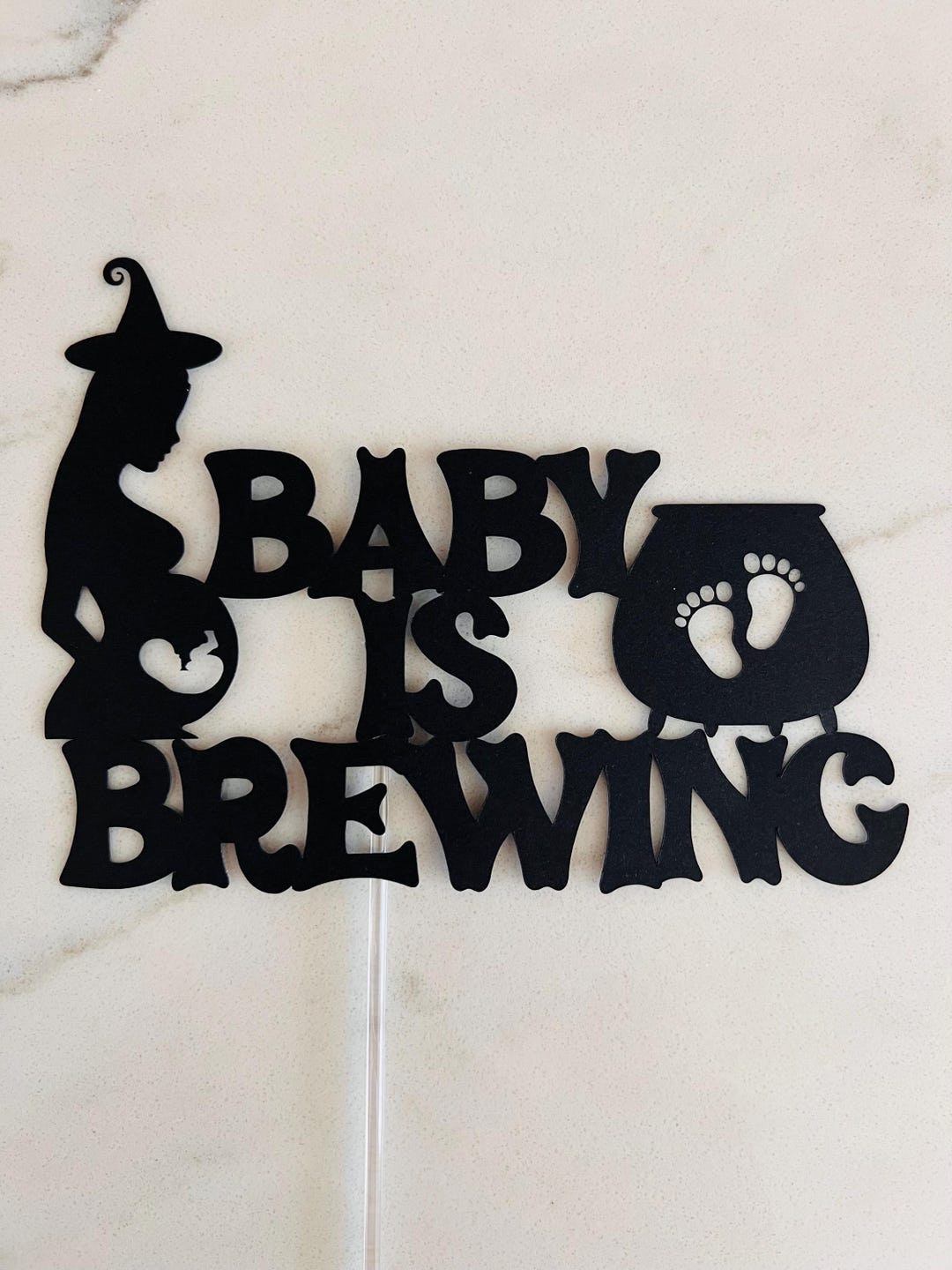 Baby is Brewing Cake Topper | Halloween Baby Shower | Witch Baby Shower ...
