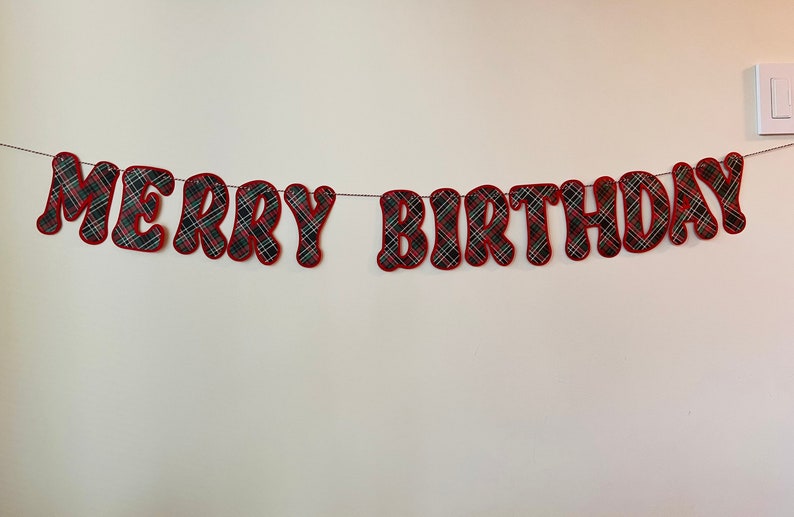 Merry Birthday Banner Christmas Birthday Banner December - Etsy