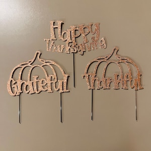 Thanksgiving Cake Topper | Thankful Cake Topper | Grateful Cake Topper ...