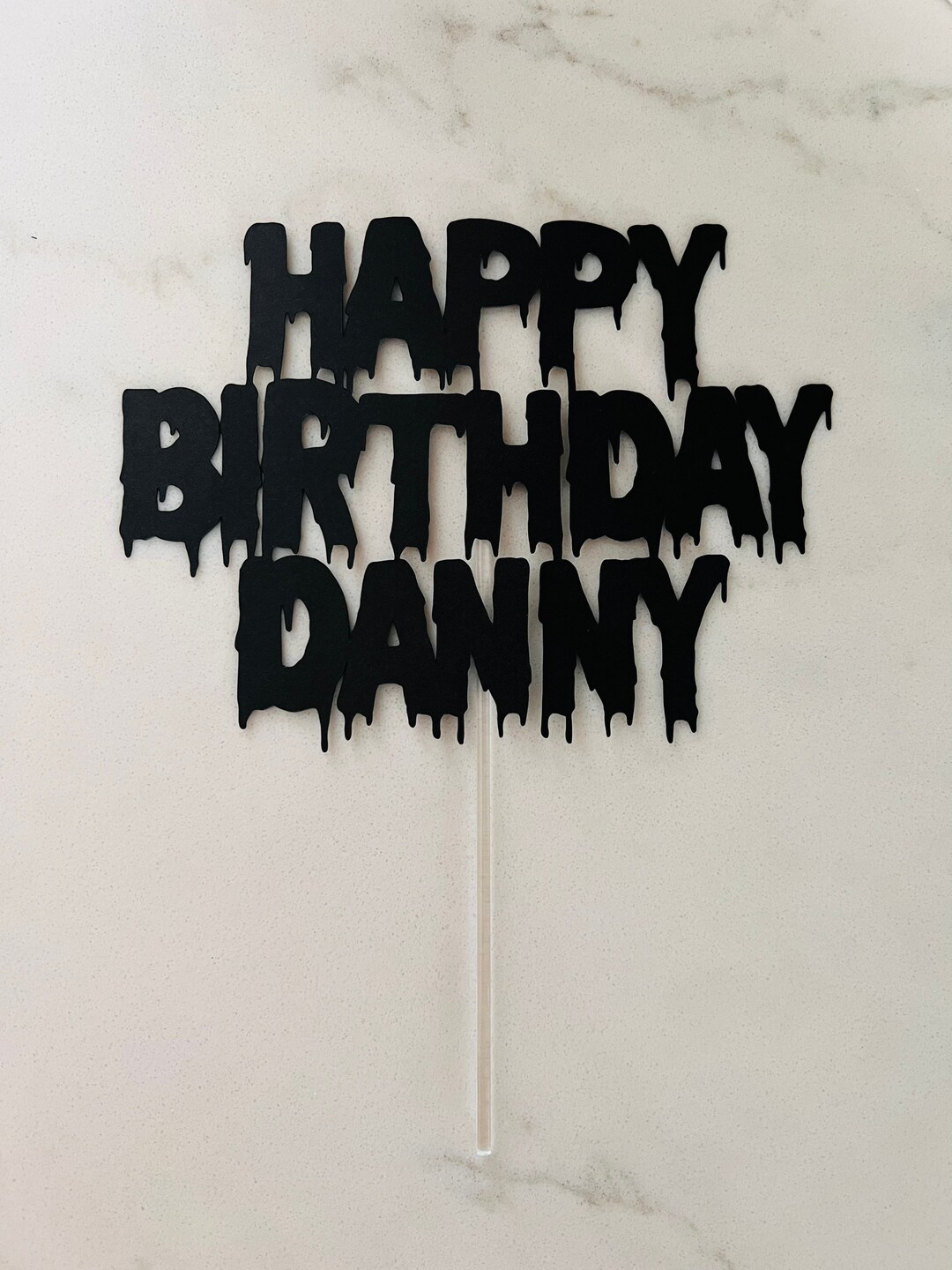 Halloween Birthday Cake Topper | Drippy Happy Birthday Topper | Melted ...
