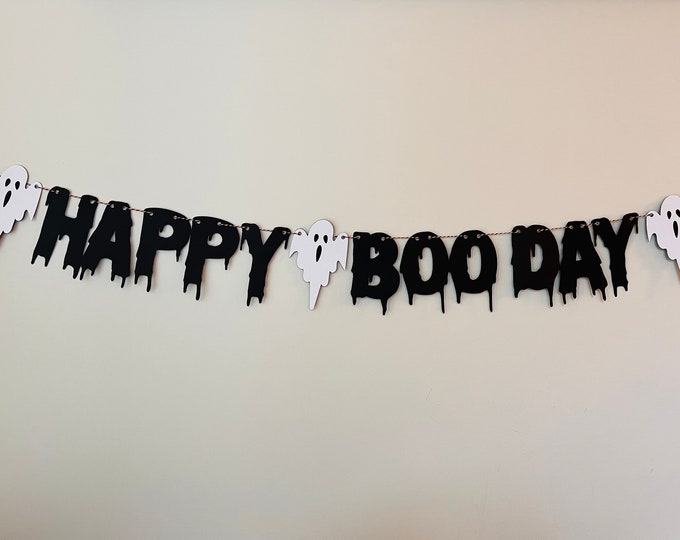 Happy Boo Day Banner | Halloween Birthday Banner | Halloween ...