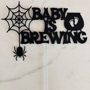 Baby is Brewing Cake Topper | Halloween Baby Shower | A Little Boo is ...