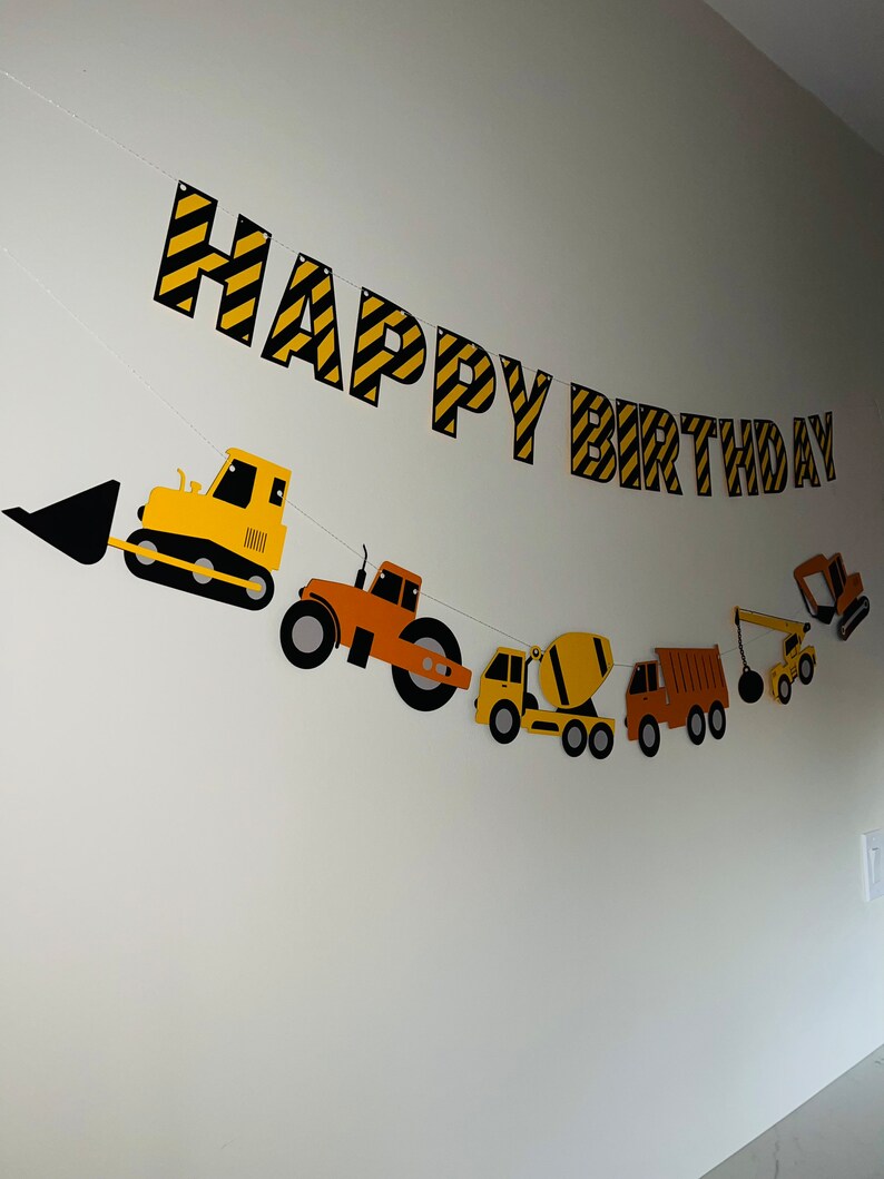 Construction Truck Banner Construction Birthday Party - Etsy